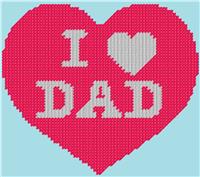 "I Heart Dad" | Plastic Canvas Pattern