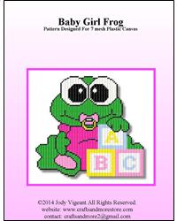"Baby Girl Frog" | Plastic Canvas Pattern