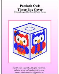 "Patriotic Owls Tissue Box Cover"