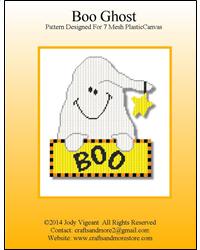 "Boo Ghost" | Plastic Canvas Pattern