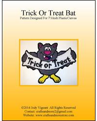 "Trick Or Treat Bat" | Plastic Canvas Pattern