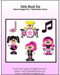 "Girls Rock Set" | Plastic Canvas Pattern