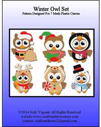 "Winter Owls Set" | Plastic Canvas Pattern
