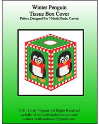 "Winter Penguin Tissue Box Cover"