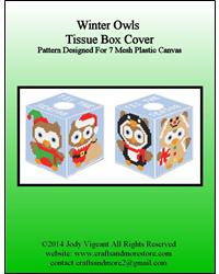 "Winter Owls Tissue Box Cover"