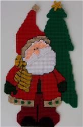 "Woodsy Santa Wall Hanging" | Plastic Canvas Pattern