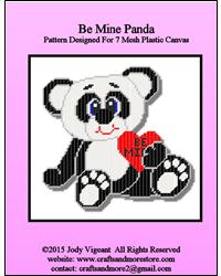 "Be Mine Panda" | Plastic Canvas Pattern