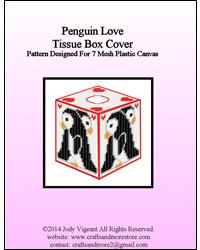 "Penguin Love Tissue Box Cover"