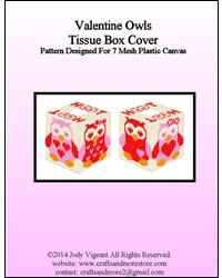 "Valentine Owls Tissue Box Cover"