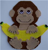 "Monkey Wall Hanging" | Plastic Canvas Pattern