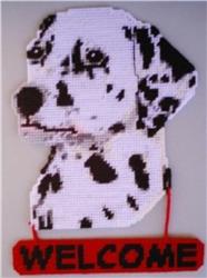 "Dalmatian Welcome Sign" | Plastic Canvas Pattern
