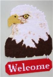 "Bald Eagle Welcome Sign" | Plastic Canvas Pattern