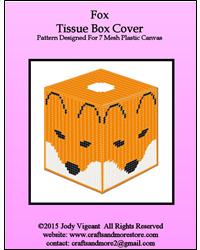 "Fox Tissue Box Cover" | Plastic Canvas Pattern