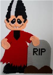 "Vampire Girl Wall Hanging" | Plastic Canvas Pattern