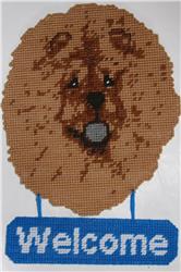 "Chow Chow Welcome Sign" | Plastic Canvas Pattern
