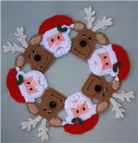 "Christmas Santa and Reindeer Wreath"
