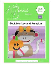 "Sock Monkey with Pumpkin" | Plastic Canvas Pattern