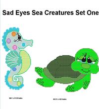 "Sad Eyes Sea Creatures Set One"