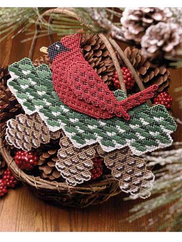"Cardinal Snow Scene" | Plastic Canvas Pattern