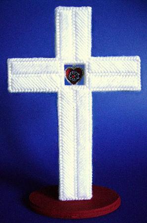 "Heart Centered Cross" | Plastic Canvas Pattern