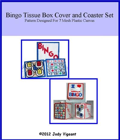 "Bingo Tissue Box Cover and Coaster Set"