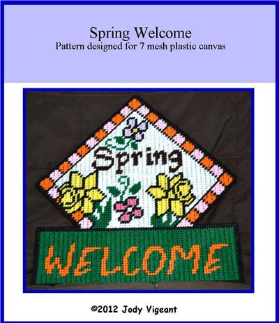 "Spring Welcome" | Plastic Canvas Pattern