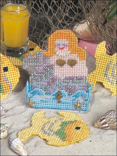 "Mermaid Coaster Set" | Plastic Canvas Pattern
