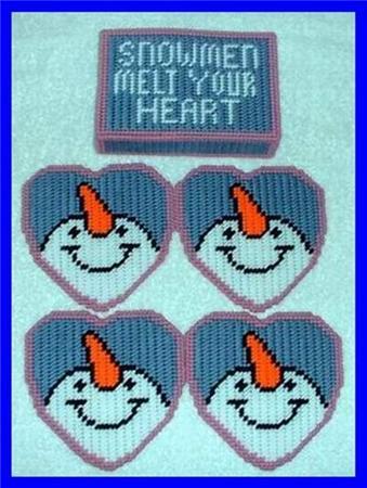 "Snowmen Melt You Heart Coaster Set"