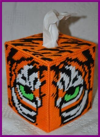 "Tiger Face Tissue Box Cover"