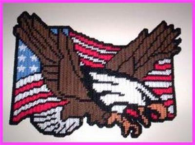"Eagle Flag" | Plastic Canvas Pattern