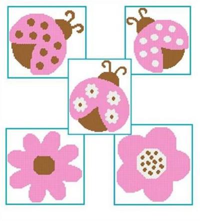 "Ladybug Room Decor Set" | Plastic Canvas Pattern