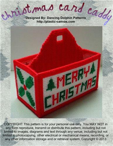 "Christmas Card Caddy" | Plastic Canvas Pattern