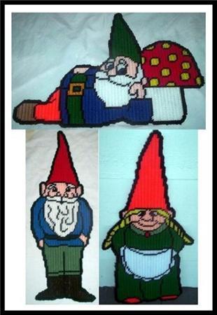 "Garden Gnome Set" | Plastic Canvas Pattern