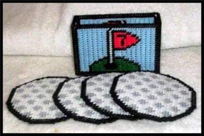 "Golf Coaster Set" | Plastic Canvas Pattern