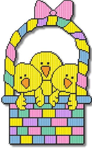 "Basket Of Chicks" | Plastic Canvas Pattern