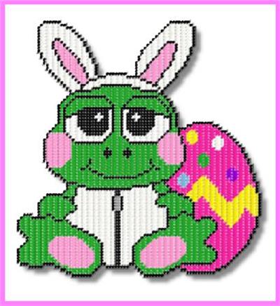 "Easter Frog Sitting With An Egg"