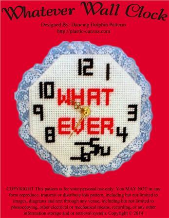 "Whatever Wall Clock" | Plastic Canvas Pattern