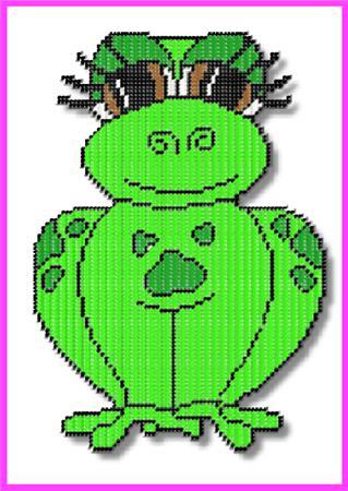 "Spring Boy Frog" | Plastic Canvas Pattern