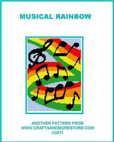 "Musical Rainbow" | Plastic Canvas Pattern