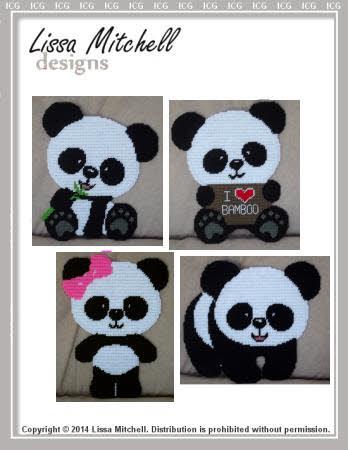 "Cute Panda Decor" | Plastic Canvas Pattern