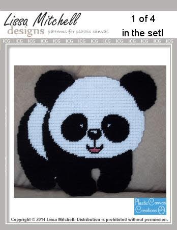 "Cute Panda Wall Hanging" | Plastic Canvas Pattern