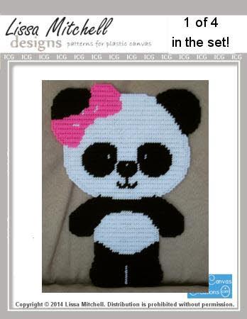 "Cute Panda with Bow Wall Hanging"