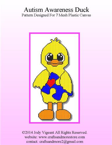 "Autism Awareness Duck" | Plastic Canvas Pattern