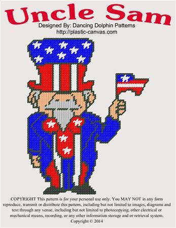 "Uncle Sam" | Plastic Canvas Pattern