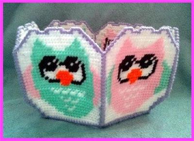 "Baby Girl Owl Basket" | Plastic Canvas Pattern