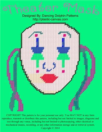 "Theater Mask" | Plastic Canvas Pattern