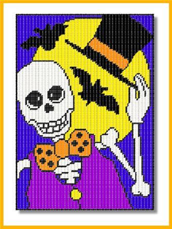 "Skeleton" | Plastic Canvas Pattern