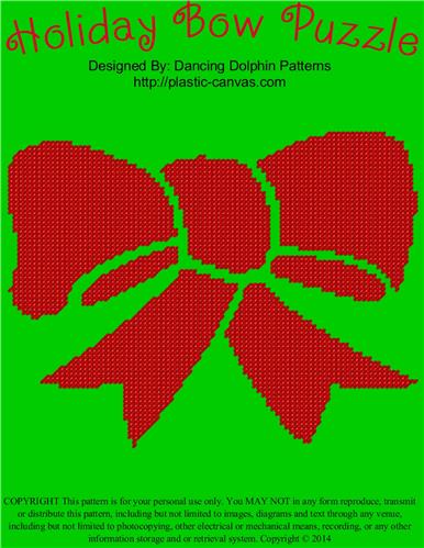 "Holiday Bow Puzzle" | Plastic Canvas Pattern