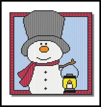 "Snowman Fun Square 3" | Plastic Canvas Pattern