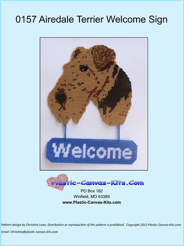 "Airedale Terrier Welcome Sign"